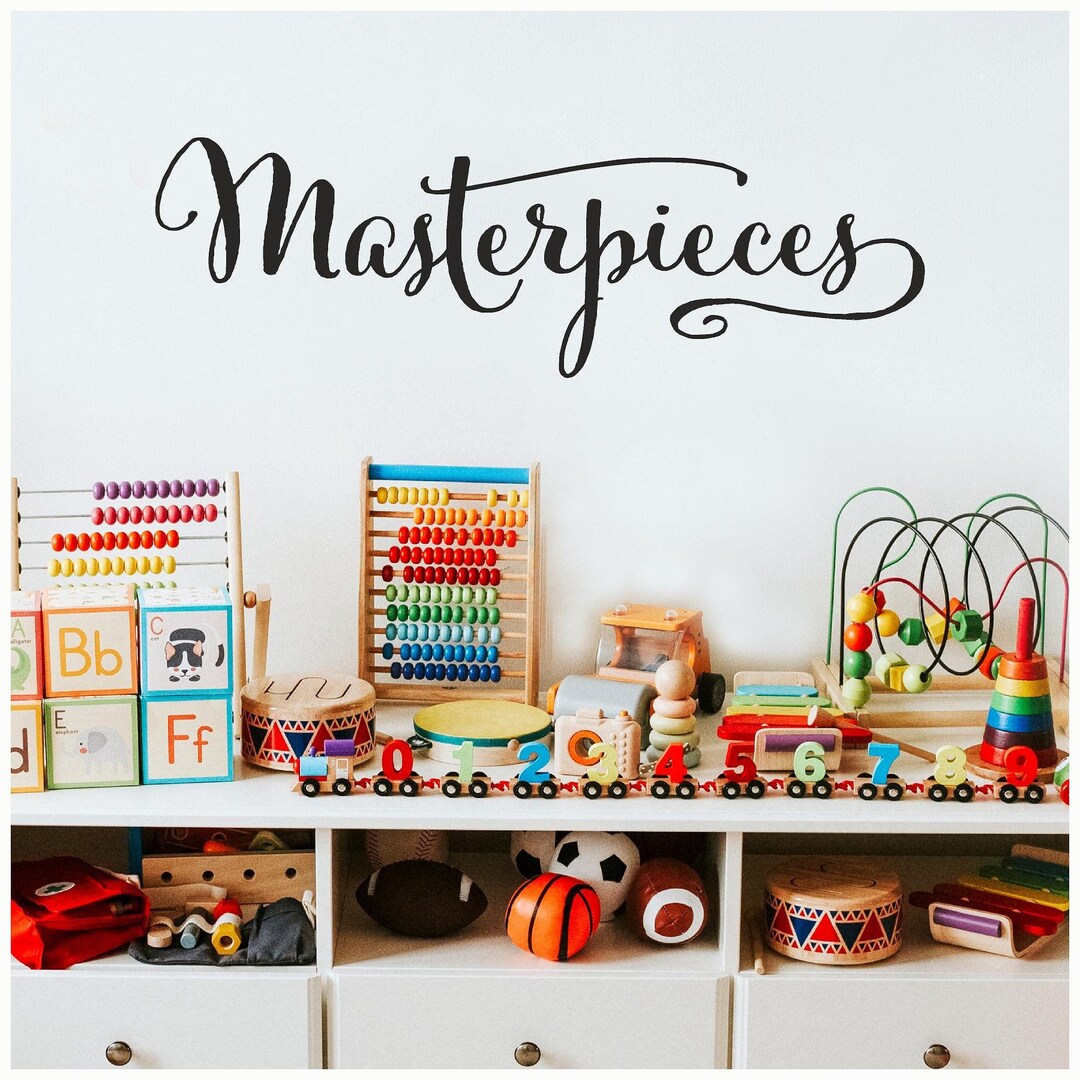 Masterpieces Vinyl Lettering Art Decal Wall Sticker Kids Play - Etsy