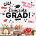 Congrats Grad Custom Name, Graduation Caps, Scrolls, Stars and Year ...