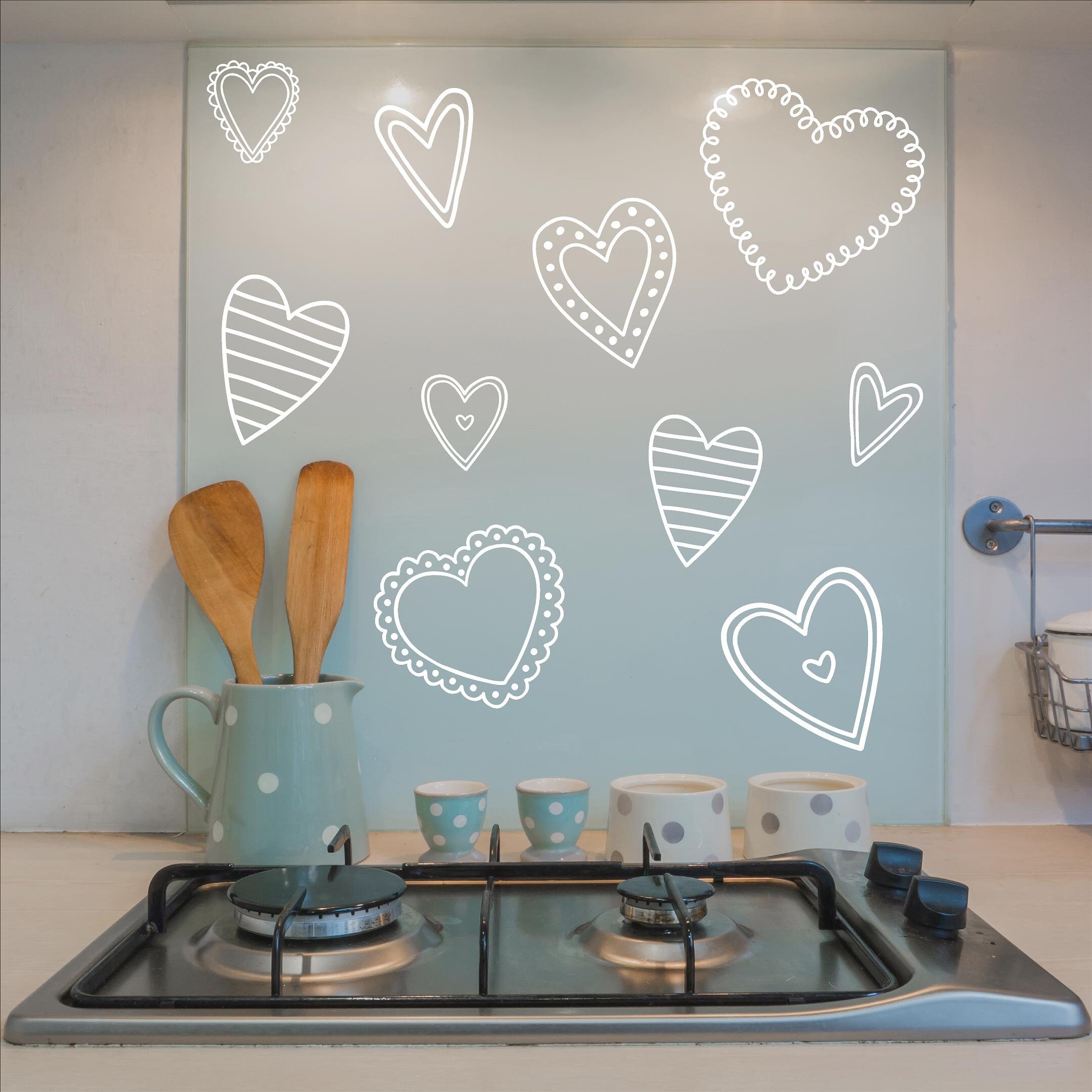 Hand Drawn Heart Decals Set of 14 Plus Smaller Extras - Etsy