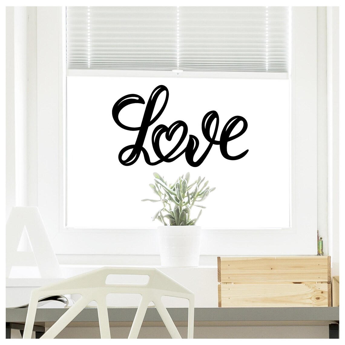 Love Cursive Heart Wall Decal Vinyl Letteirng Decals | Etsy