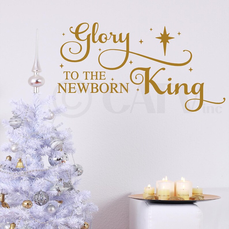 Glory to the Newborn King With Nativity Star Christmas Decals Holiday ...