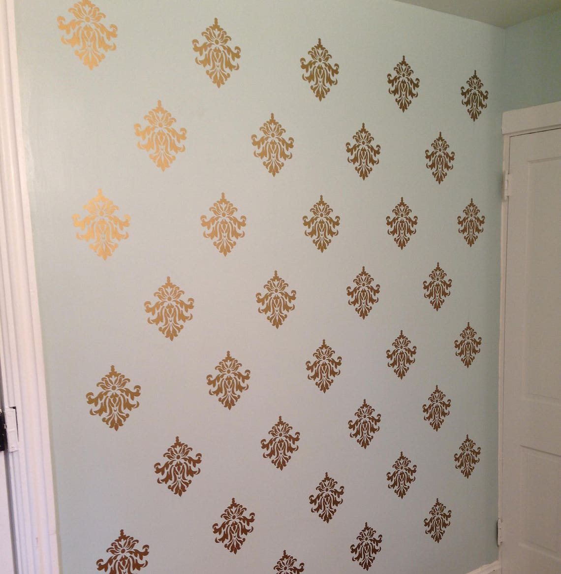 Damask Wall Decals Vinyl Wall Pattern Decal Sticker Wall Art | Etsy