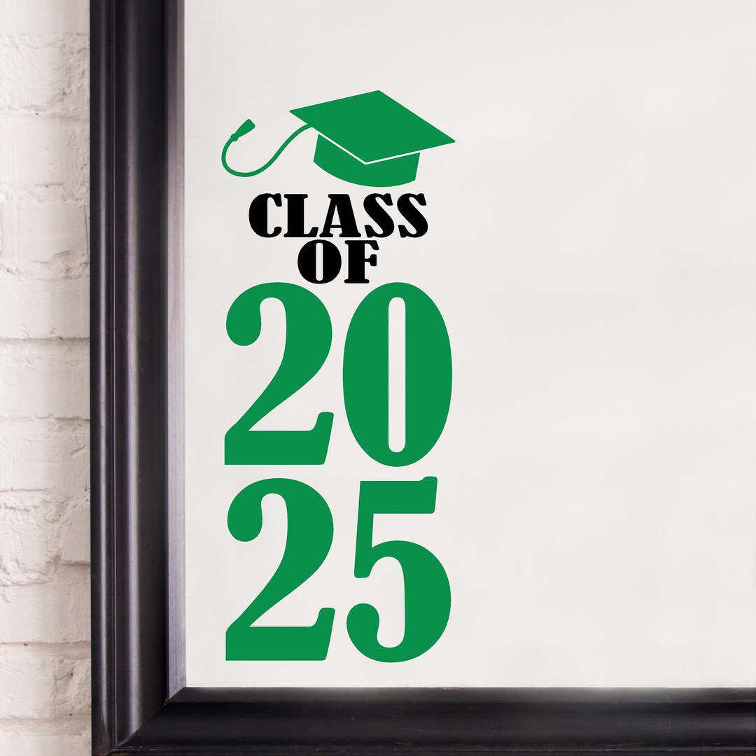 Graduation Cap Class of 2025 (any Year) School Colors Vinyl Decals Car ...