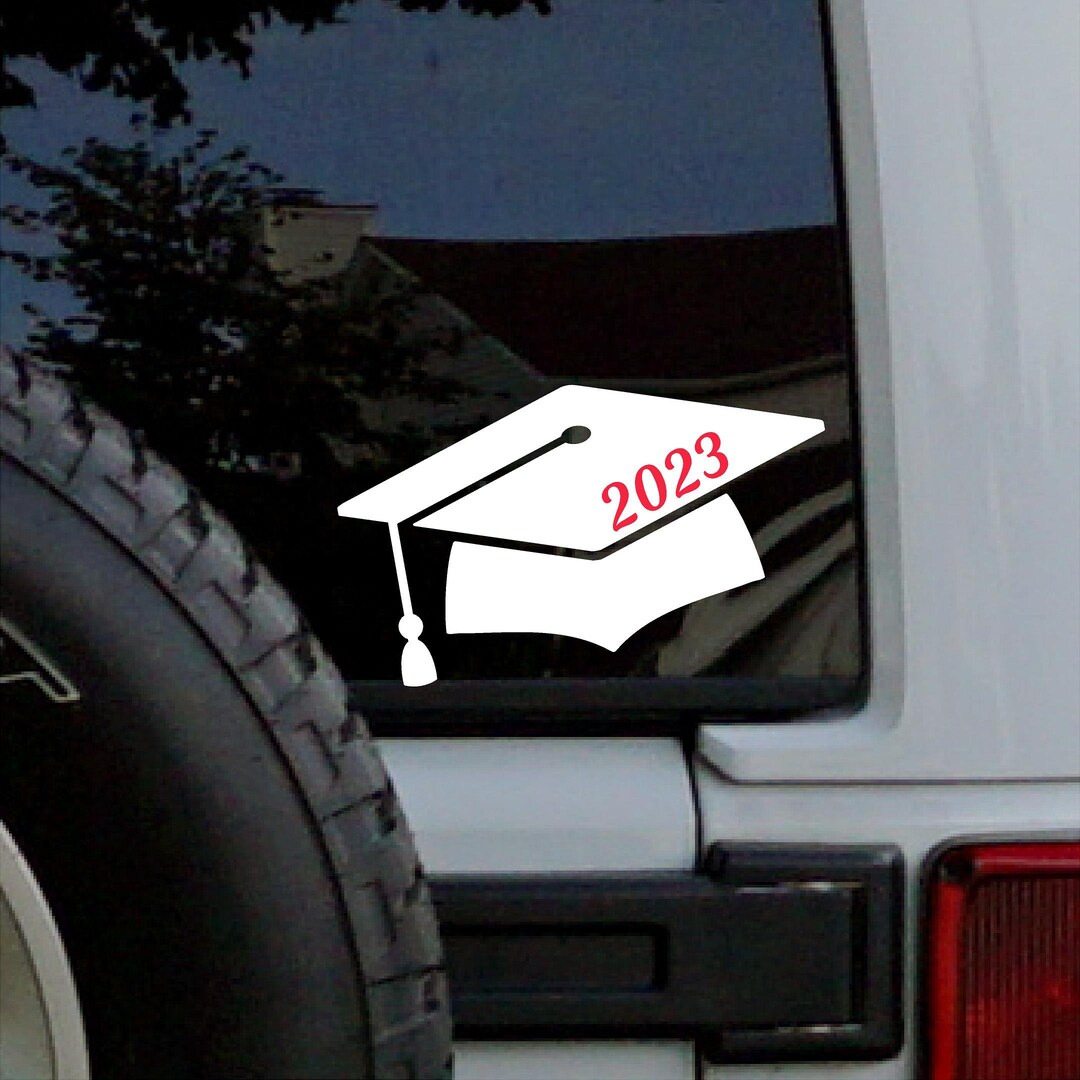 Graduation Cap With Name School Colors Decal Stickers Removable Vinyl ...