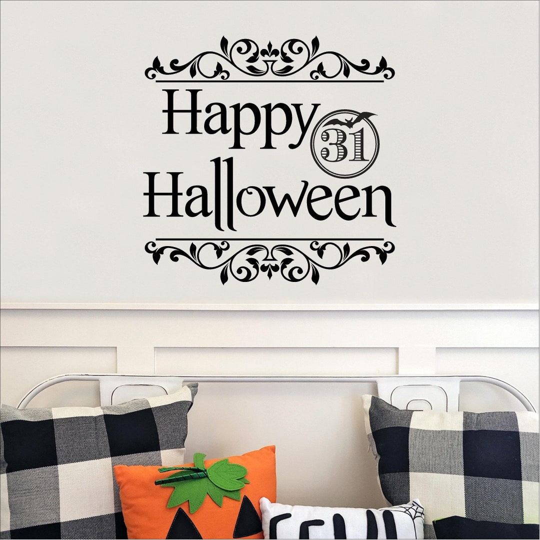 Happy Halloween 31 October Holiday Vinyl Lettering Wall Decal Sticker ...