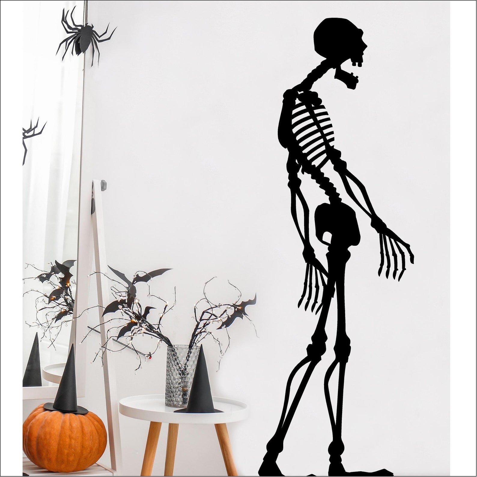 Creepy Skeleton up to Life Size Spooky Halloween Wall Decal - Etsy