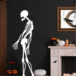 Creepy Skeleton up to Life Size Spooky Halloween Wall Decal Sticker ...