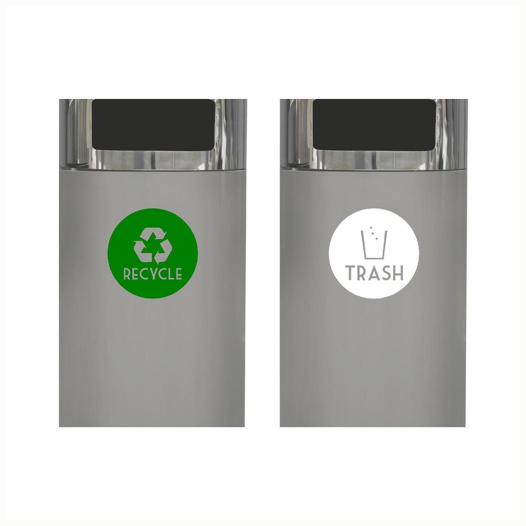 Recycle Trash Decals 3 Sizes to Choose From Green Recycle Black Trash ...