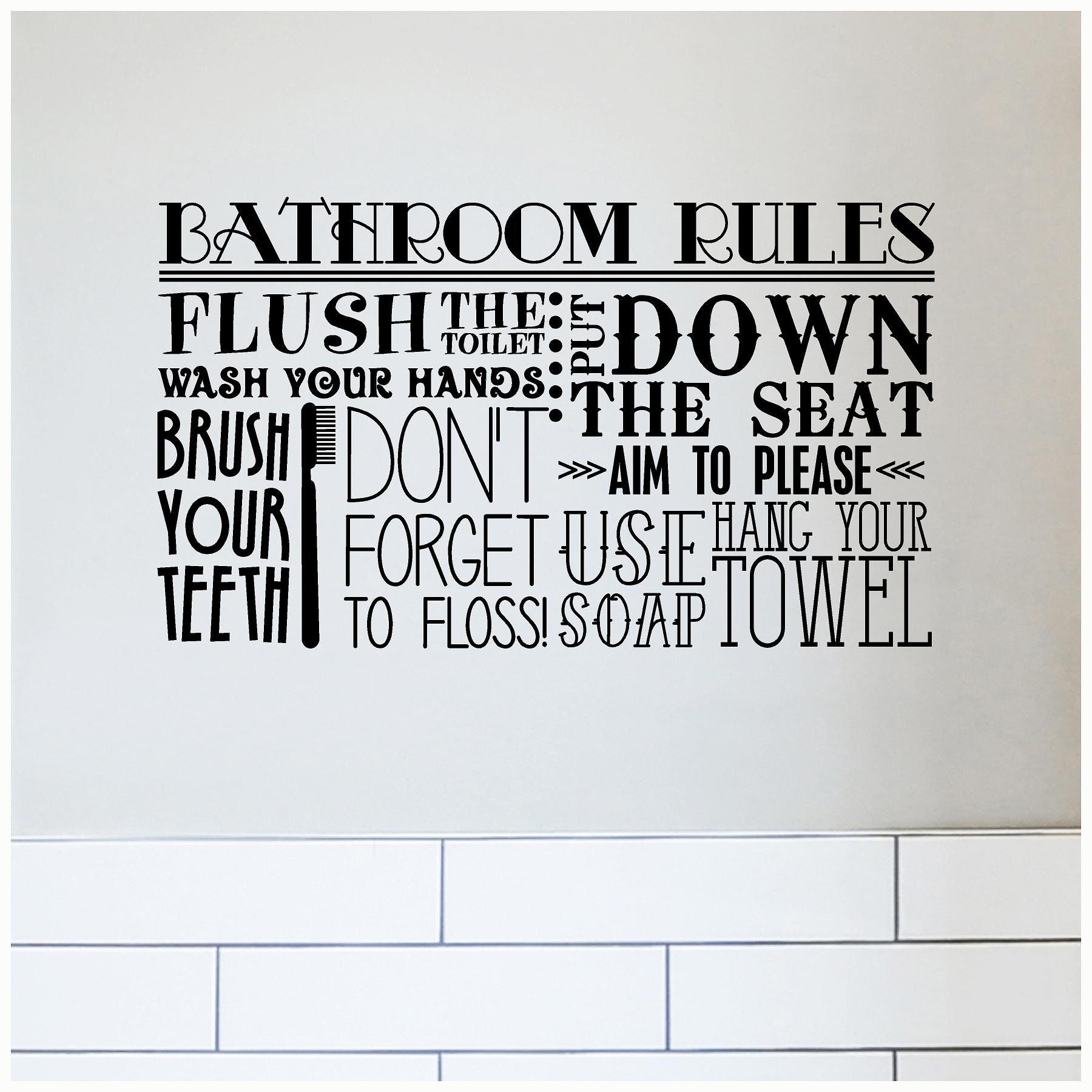 Bathroom Rules Subway Collage Flush Wash Brush Vinyl Lettering - Etsy