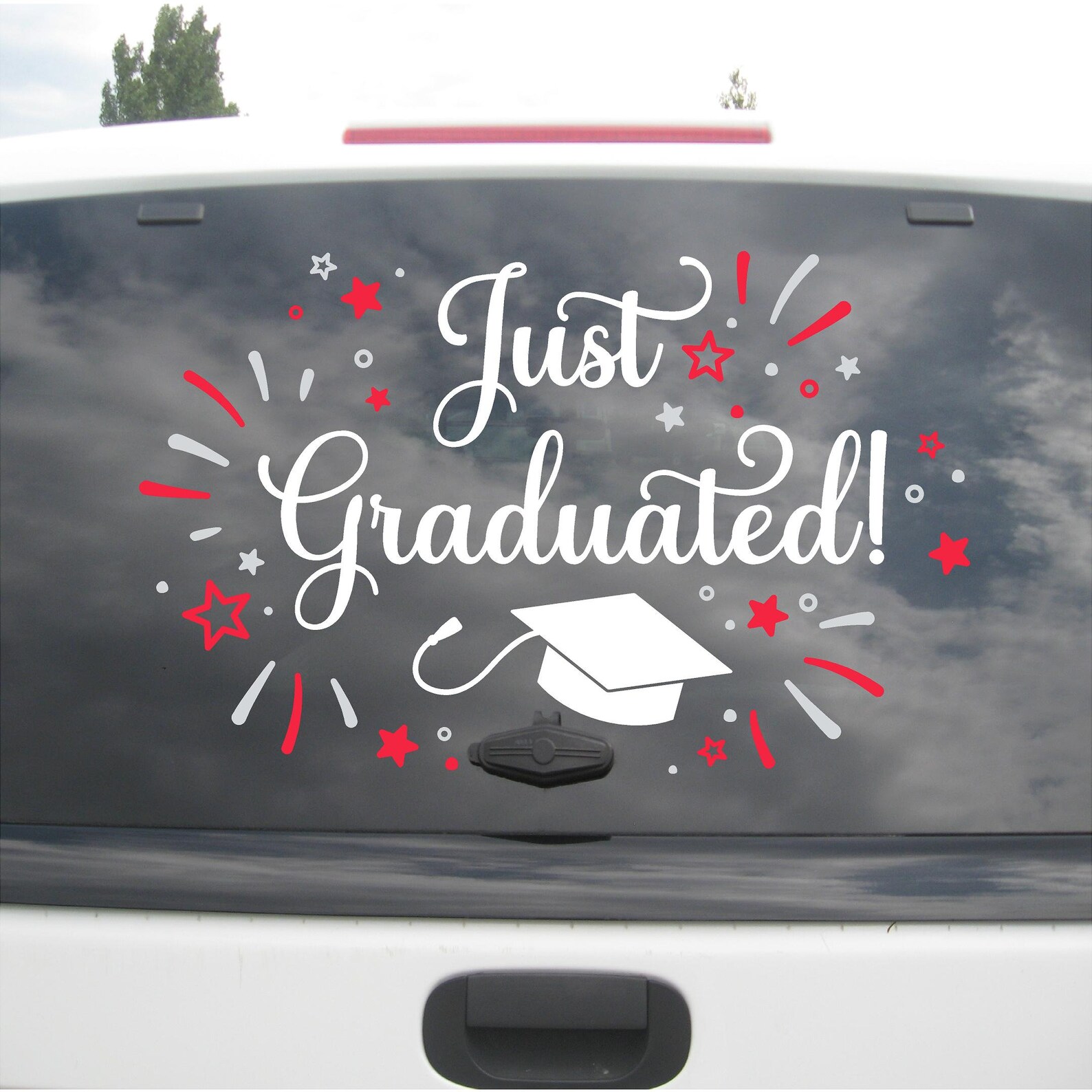 Just Graduated With School Colors and Graduation Cap Stickers - Etsy