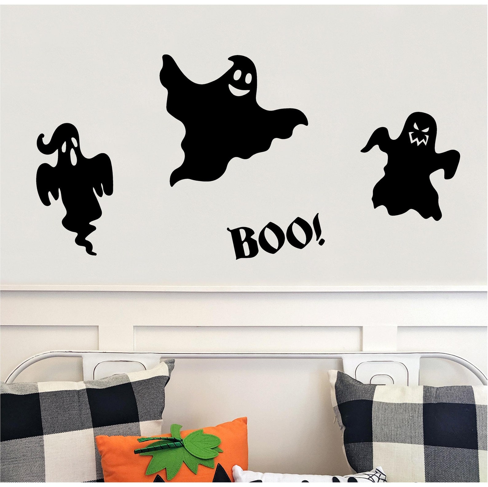 Ghost Decals Set of 3 With Boo! Self Adhesive Halloween Sign Holiday ...