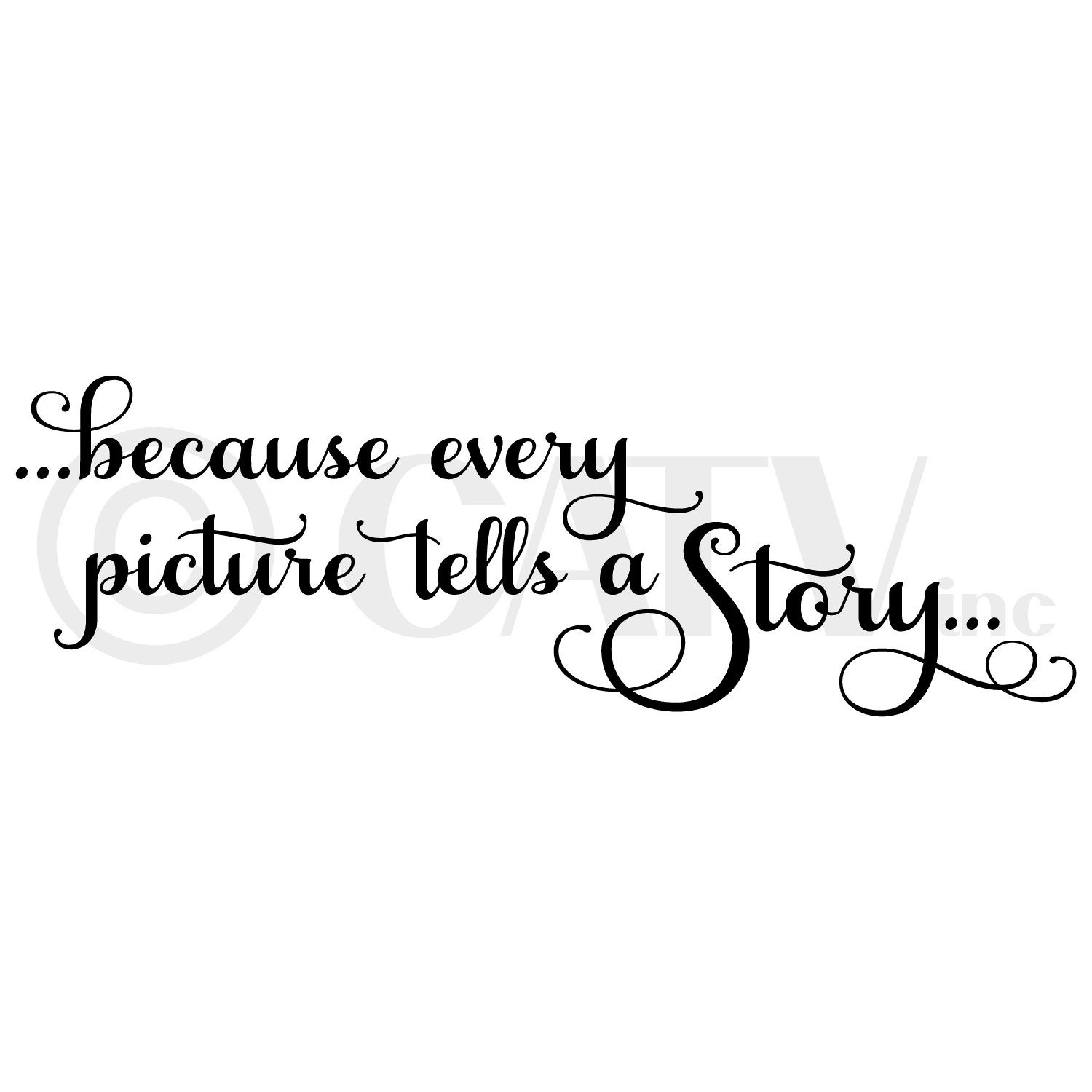 Because Every Picture Tells a Story Vinyl Lettering Wall Decal - Etsy