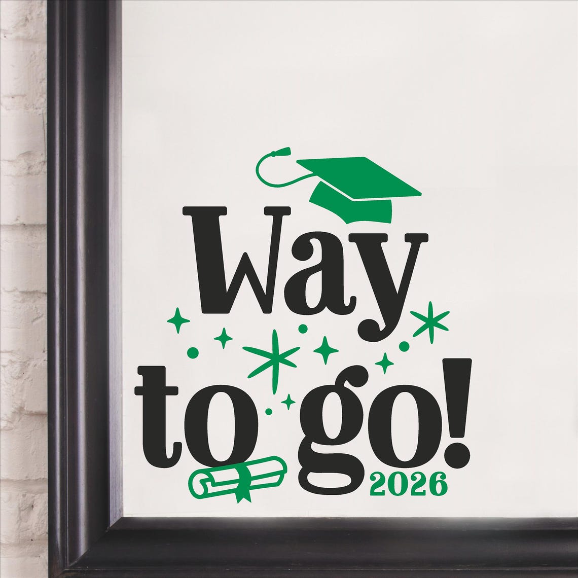 Way to Go! Graduation Cap Confetti School Colors Vinyl Wall Decals Car ...