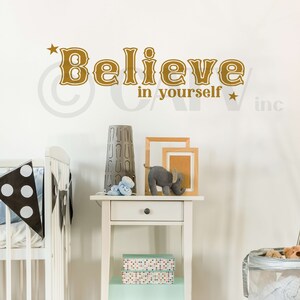 Believe in Yourself Vinyl Lettering Wall Decal Home Decor Sticker ...