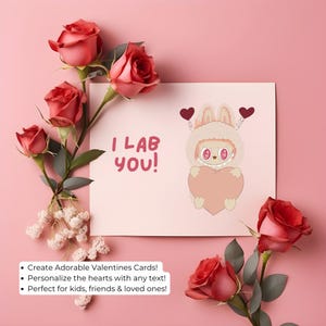 Whimsical Labubu Valentines Day Clipart Cute Monster PNG Digital ...