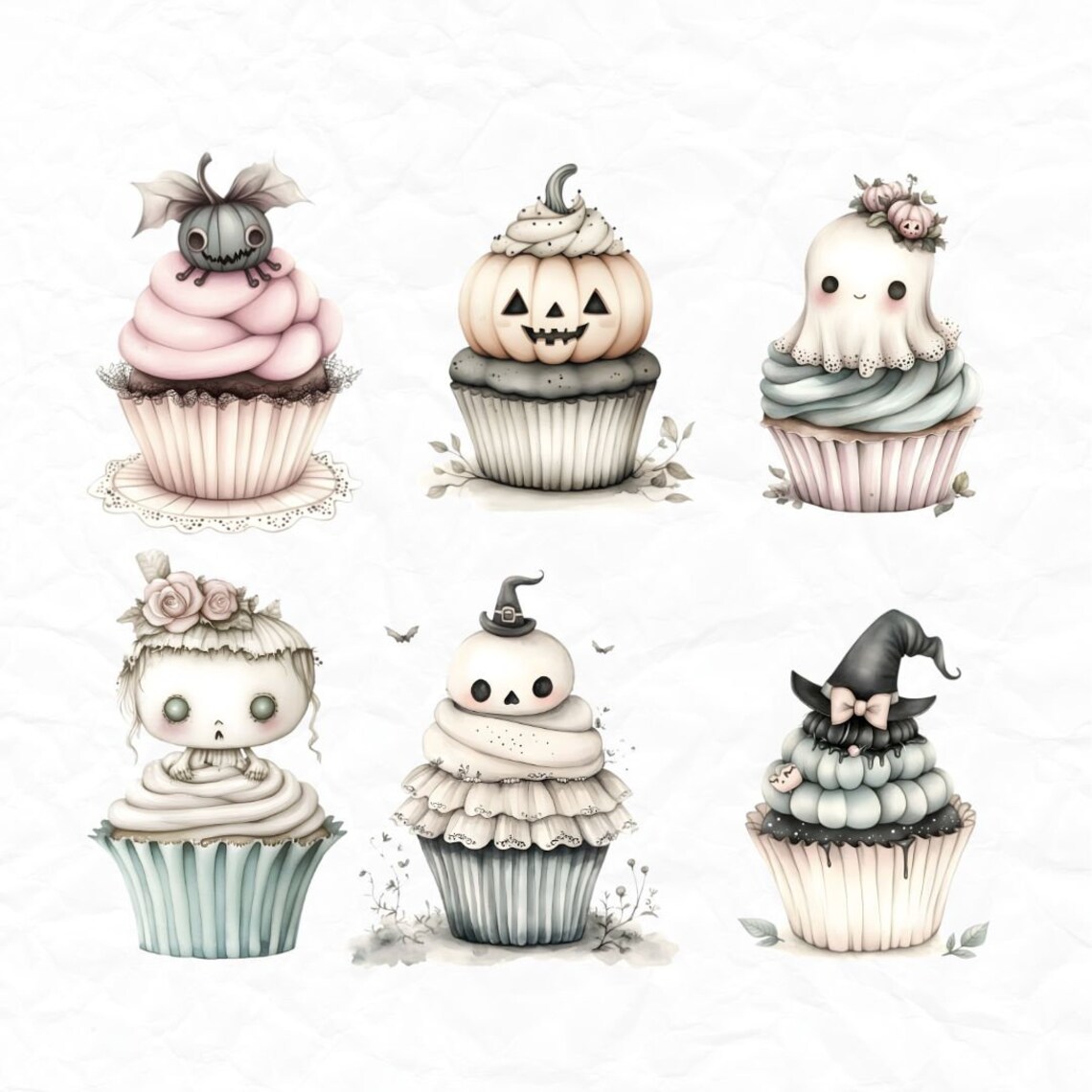 Halloween Cupcake Clipart, Halloween Dessert Clipart, Spooky Clipart ...