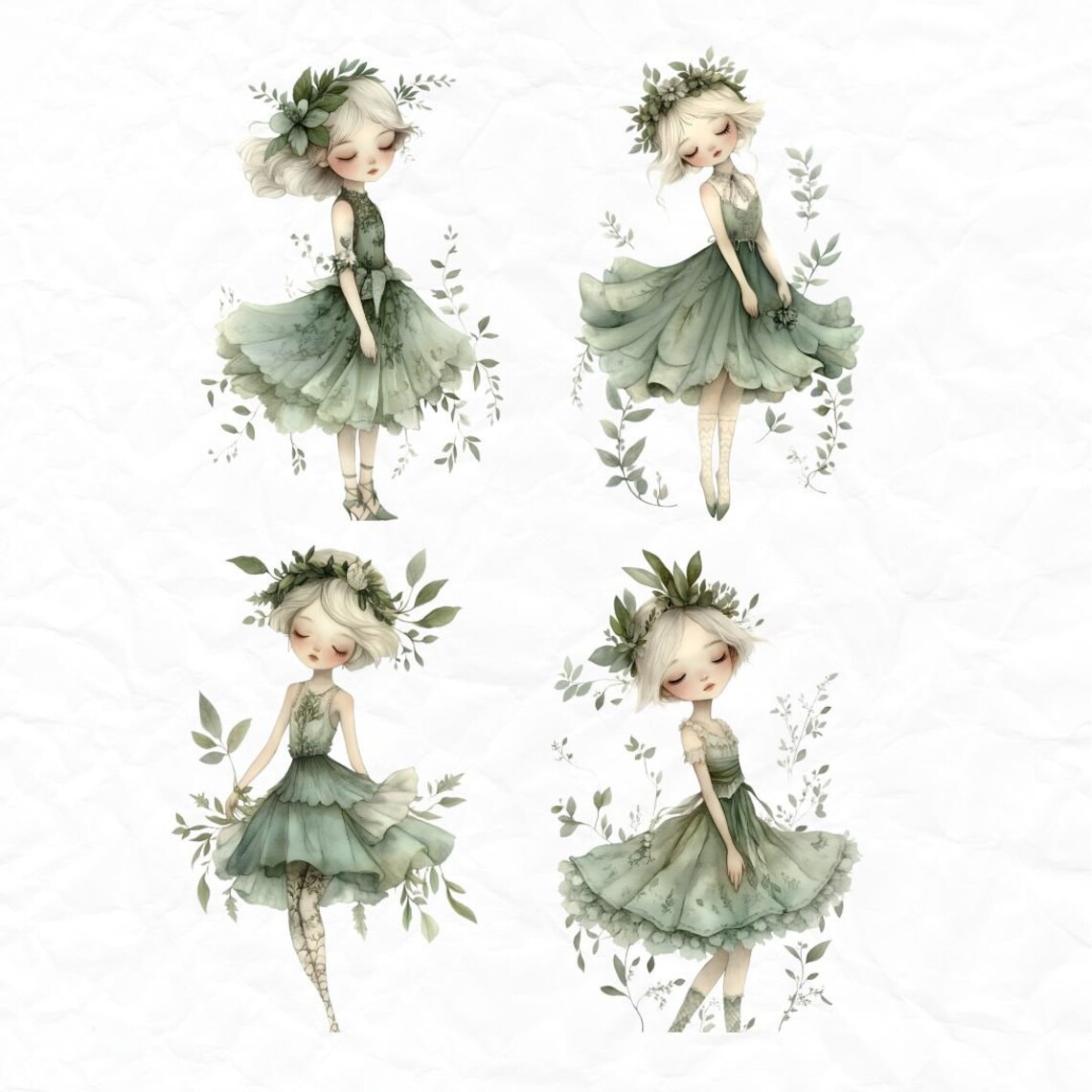 Forest Fairy Clipart, Forest Nymph PNG, Leaf Nymph PNG, Fairytale ...