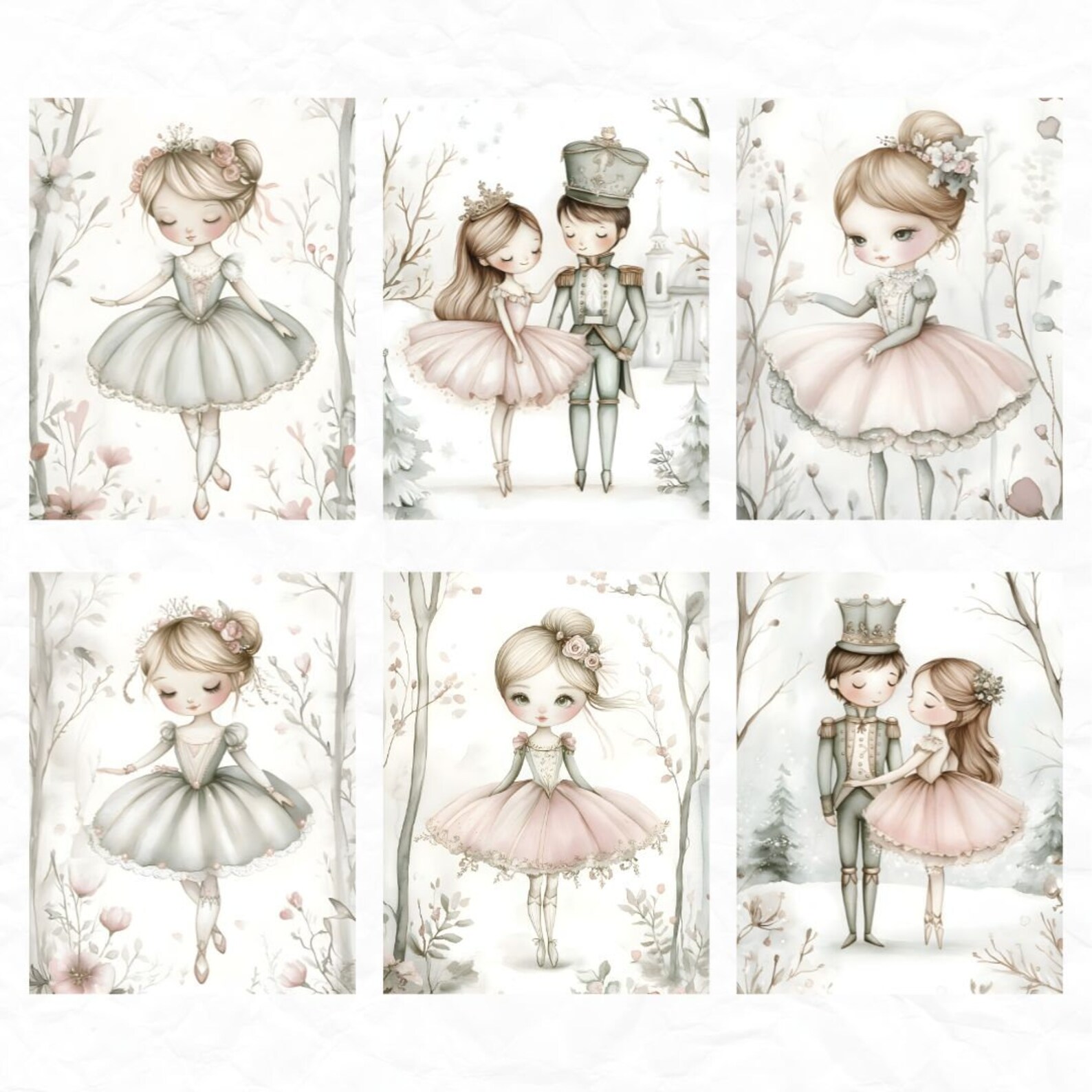 15 Blush Ballerina Digital Papers, Ballerina Junk Journal, Watercolor ...