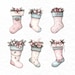 Pink Christmas Stocking Clipart, Girly Christmas, Floral Christmas ...