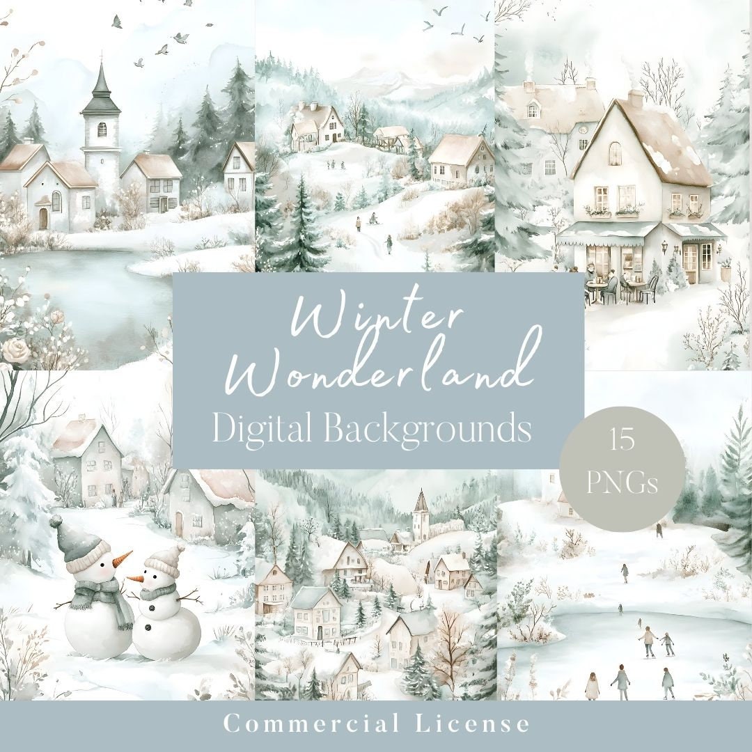 15 Winter Wonderland Background Scenes, Snow Day, Nordic Snow Scene ...