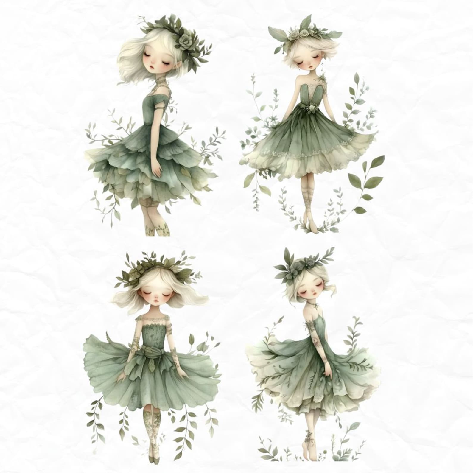 Forest Fairy Clipart, Forest Nymph PNG, Leaf Nymph PNG, Fairytale ...