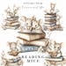 Reading Mice Clipart, Watercolor Animal Clipart, Vintage Animal Clipart ...