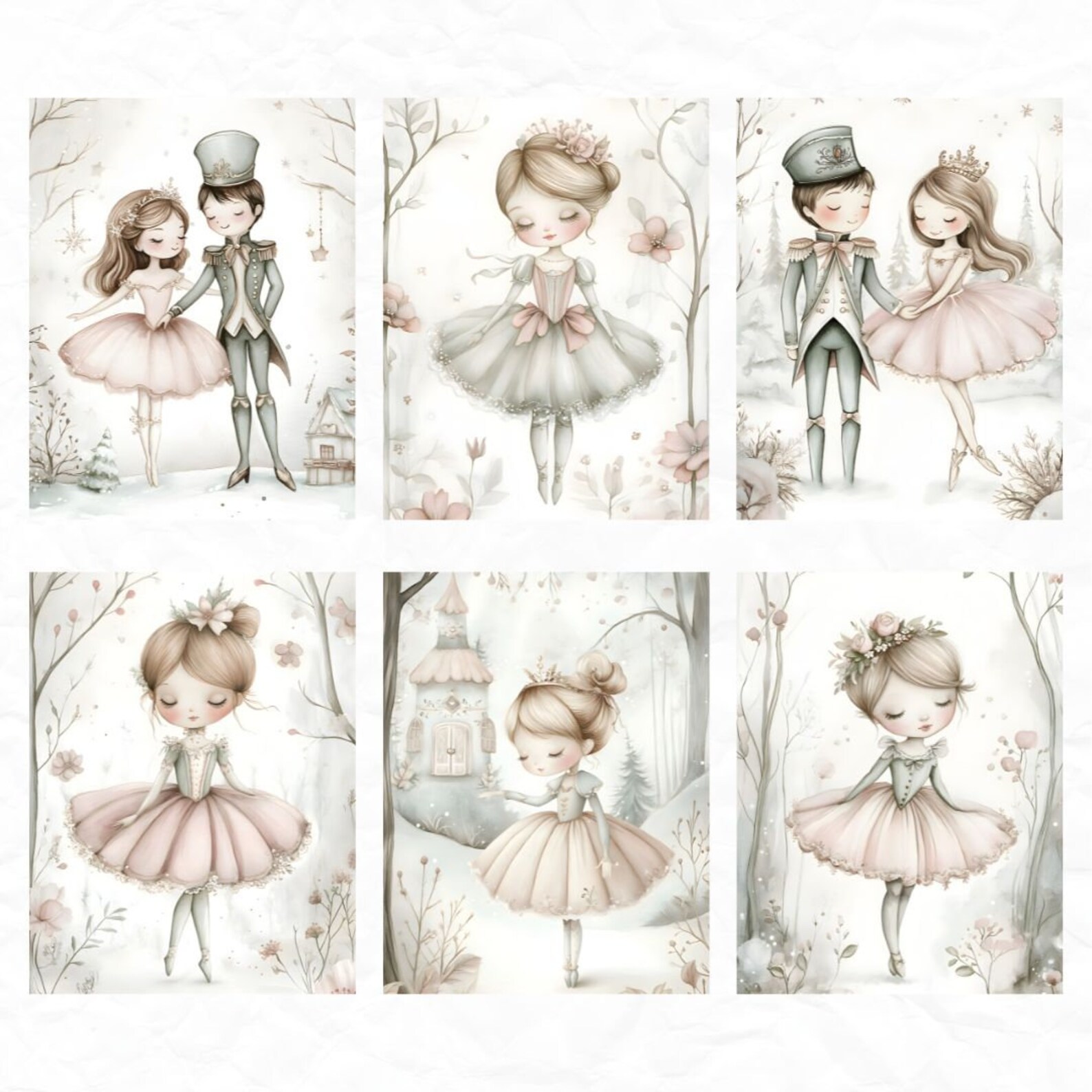 15 Blush Ballerina Digital Papers, Ballerina Junk Journal, Watercolor ...