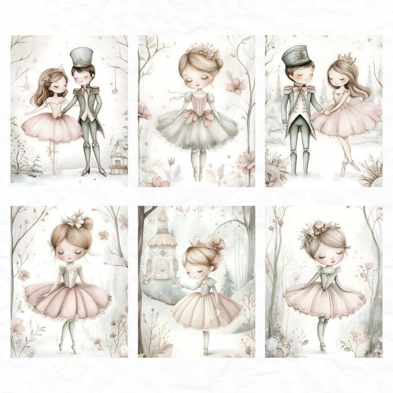 15 Blush Ballerina Digital Papers, Ballerina Junk Journal, Watercolor ...