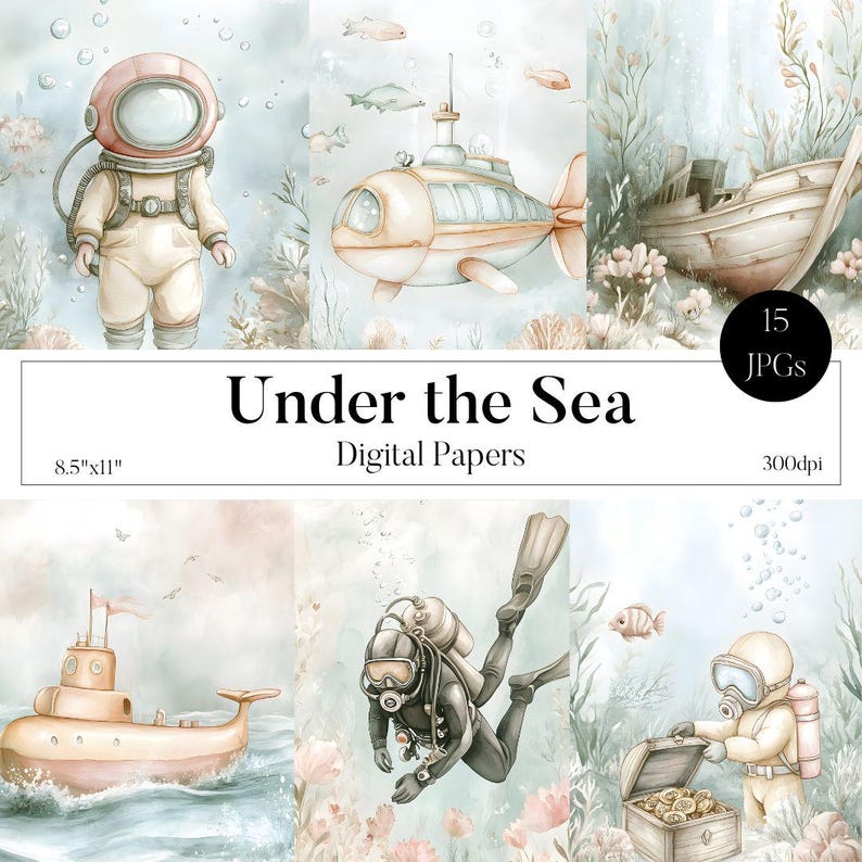 Under the Sea Kids Junk Journal Pages, Treasure Hunt Junk Journal ...