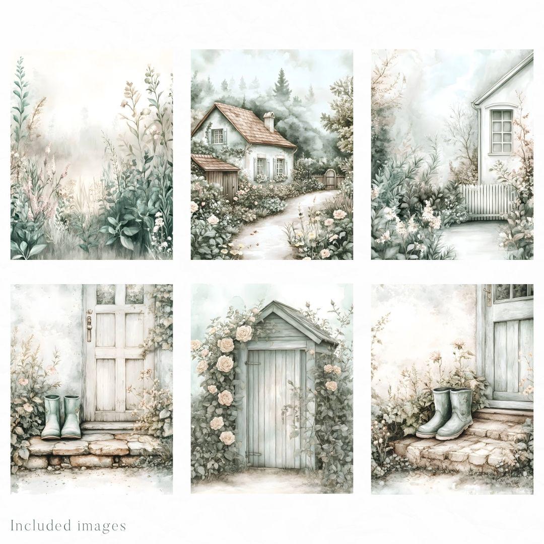 20 English Garden Watercolor Junk Journal Pages, Garden Printable Paper ...