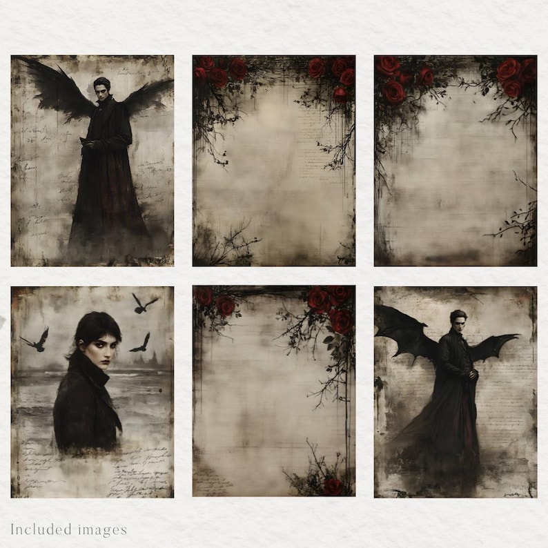 Vintage Vampire Junk Journal Pages- Gothic Vampire Paper- Haunting ...