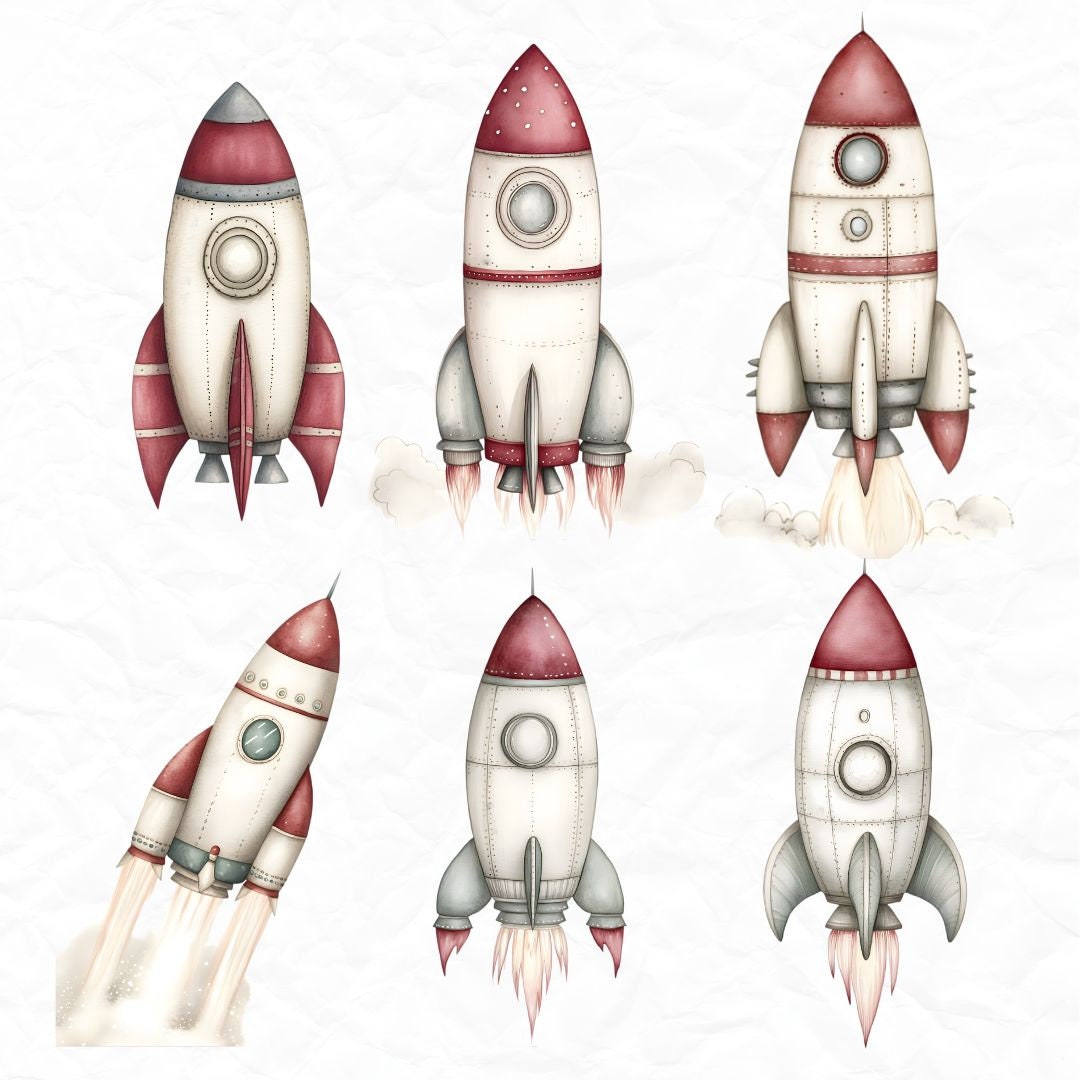 10 Red Rocket Ship Clipart Pngs, Space Clipart, Rocket Clipart ...
