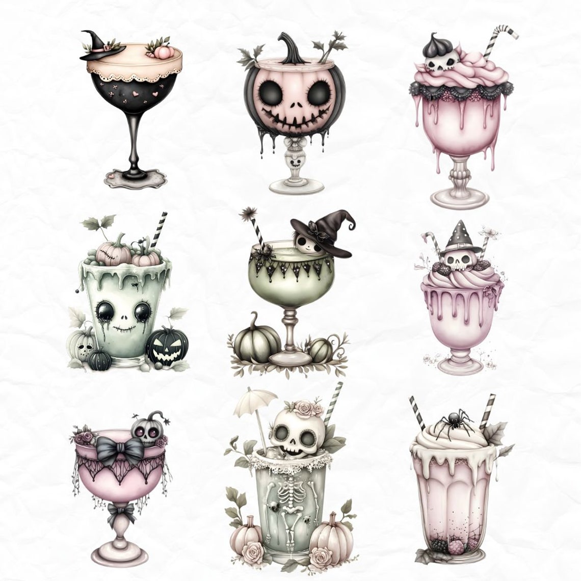 Halloween Cocktail Clipart, Spooky Cocktail, Party Invitation ...