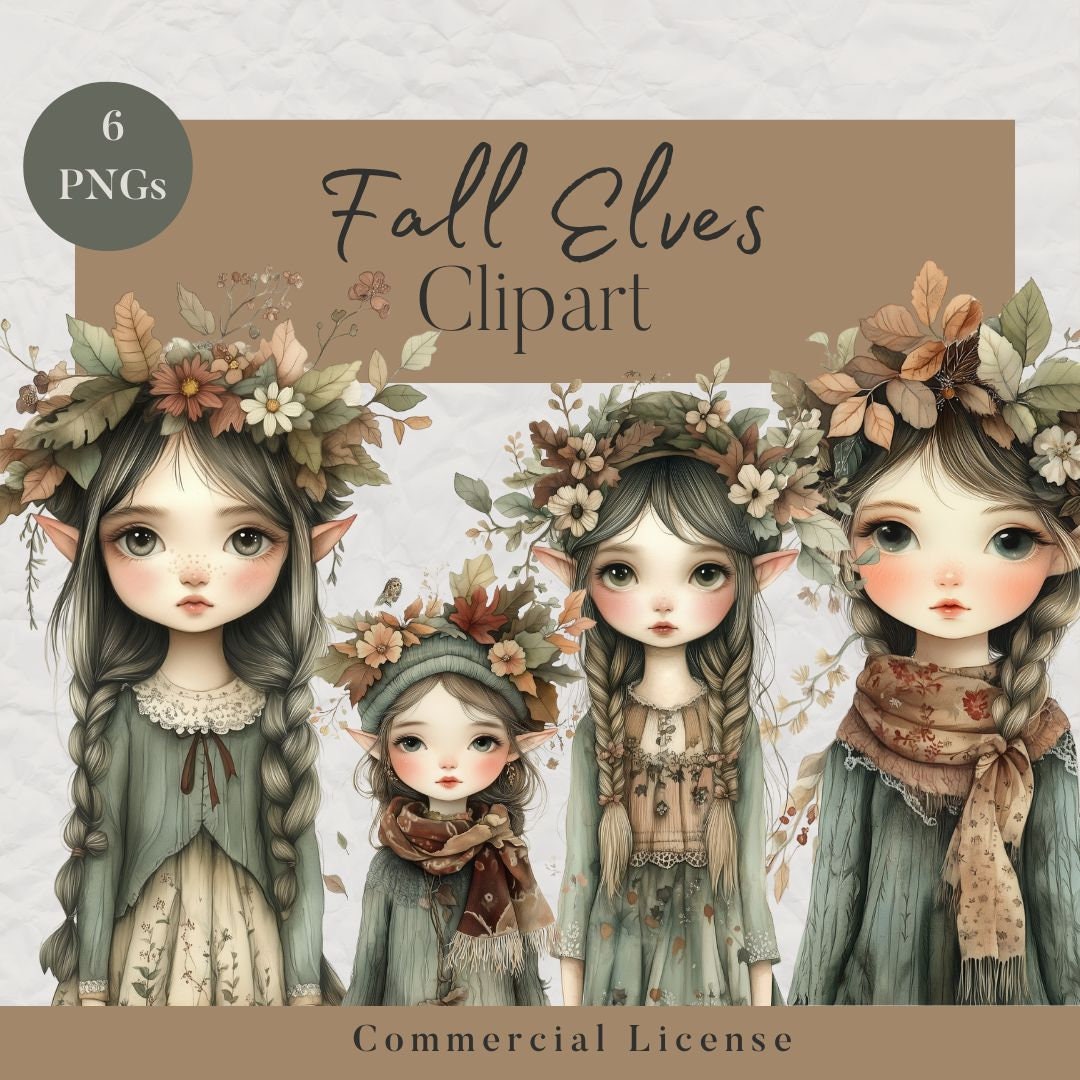 Fall Elf Clipart, Fall Fairies Clipart, Woodland Elf, Watercolor Elf ...