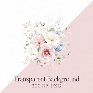 Watercolor Spring Bouquets Clipart Pack, Wedding Invitation Floral ...