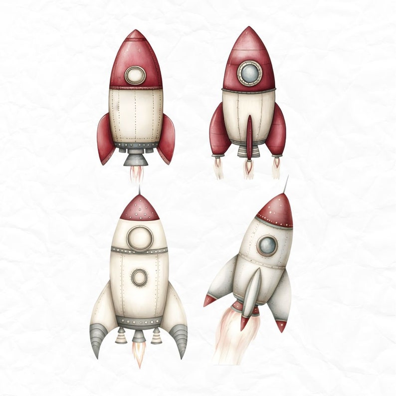10 Red Rocket Ship Clipart Pngs, Space Clipart, Rocket Clipart ...