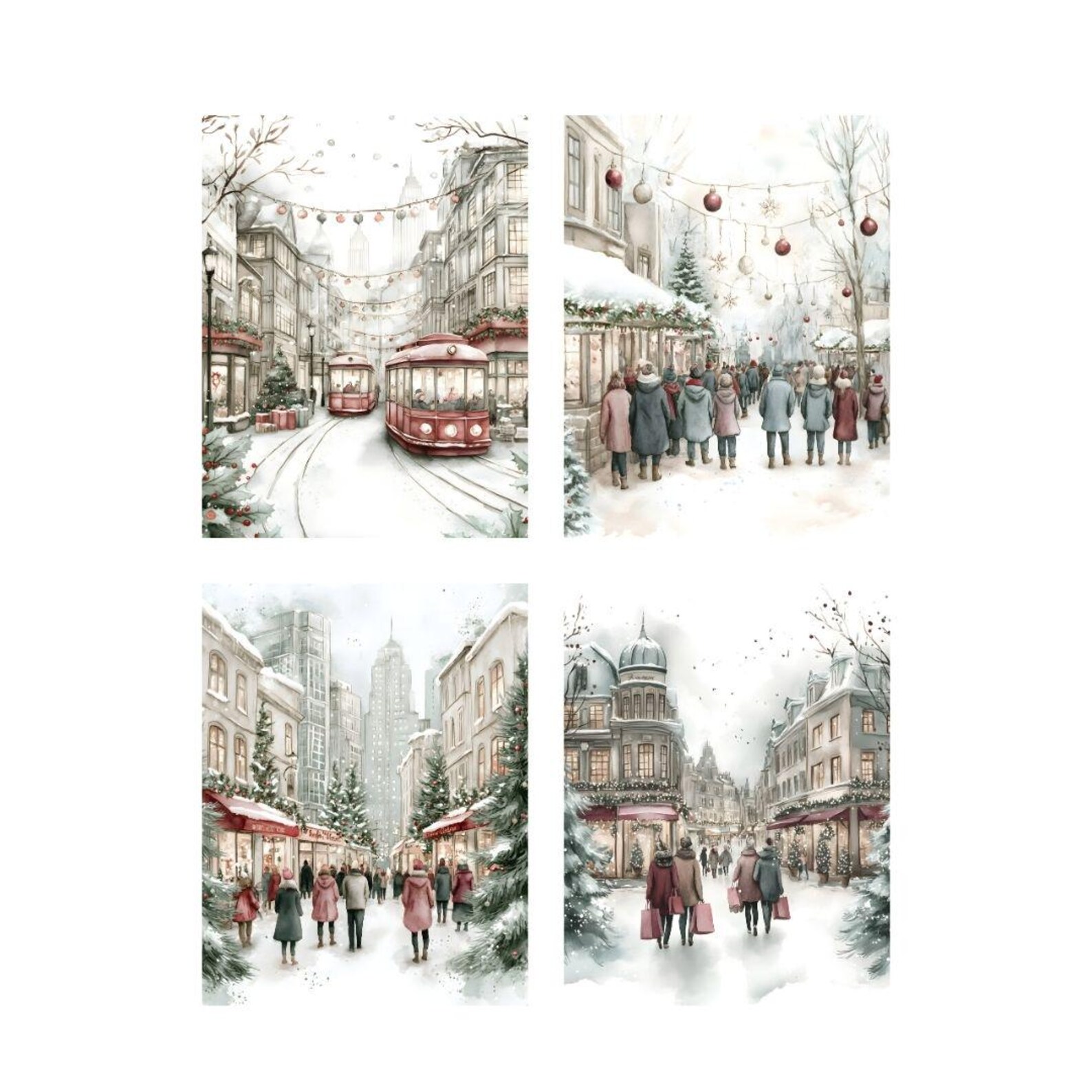 Christmas in the City Digital Paper, New York Christmas, Urban ...
