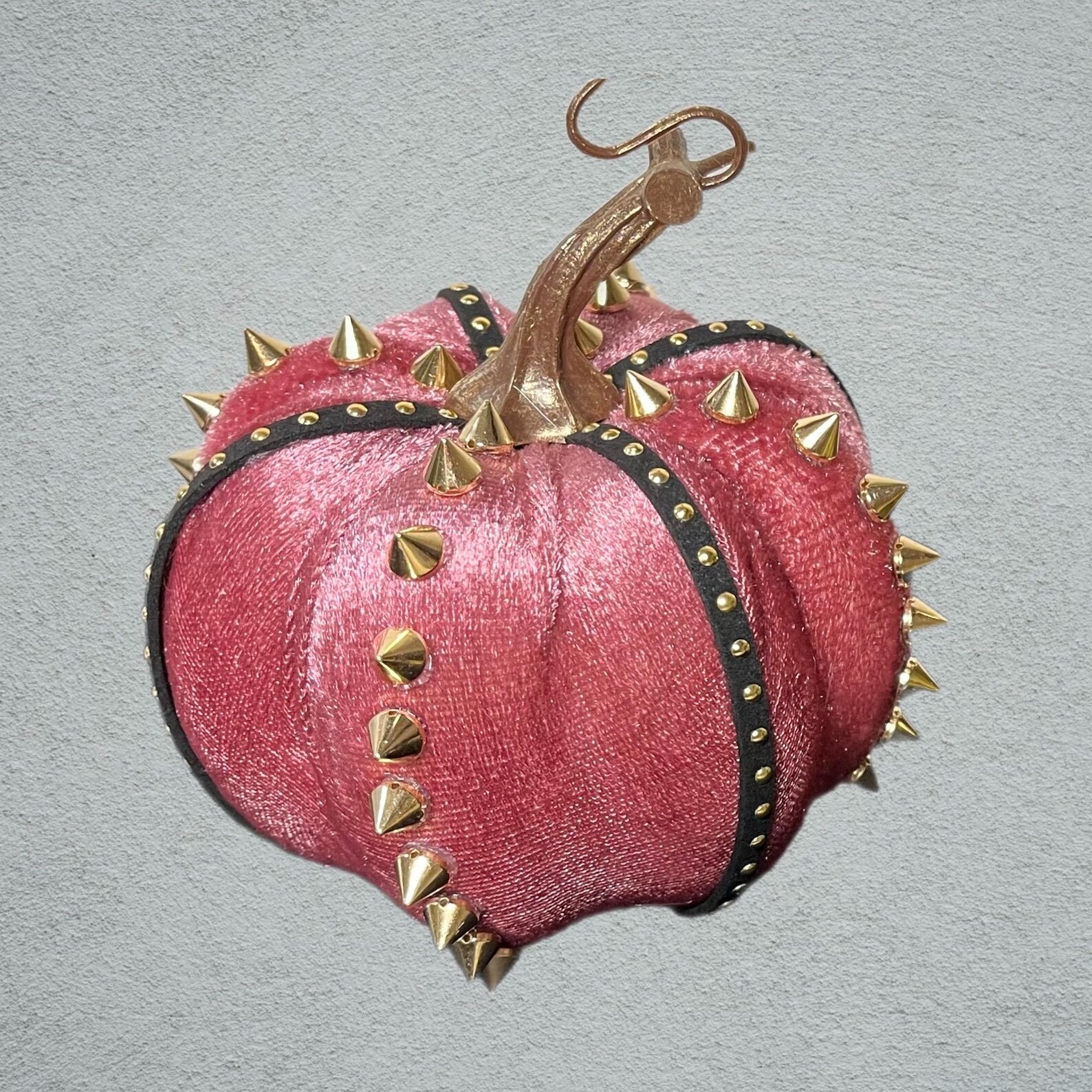 Velvet Wrapped Pumpkins | Green or Pink | Gothic Fall Decor With Gold ...