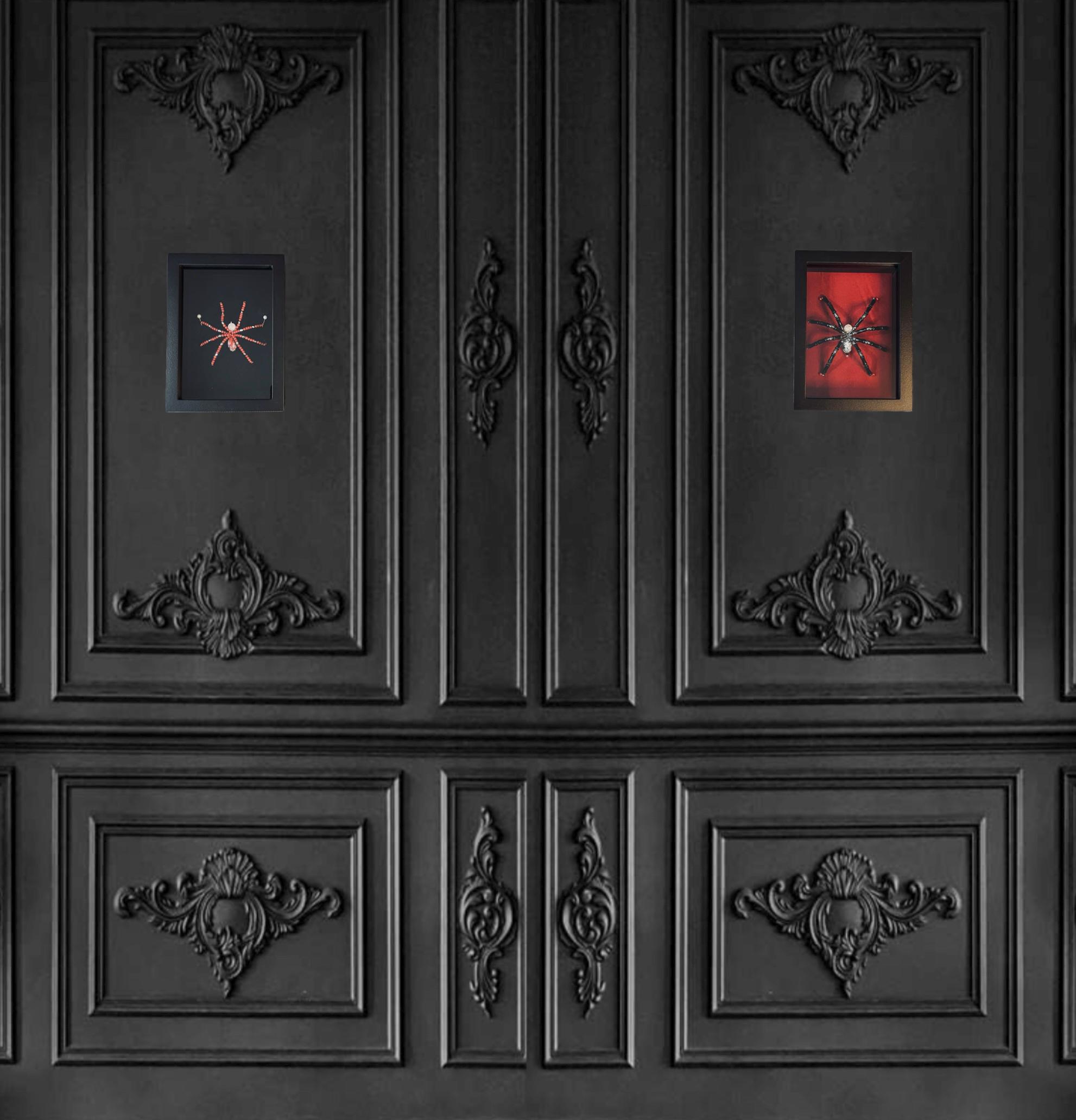 Black Beaded Spider Shadow Box - Etsy