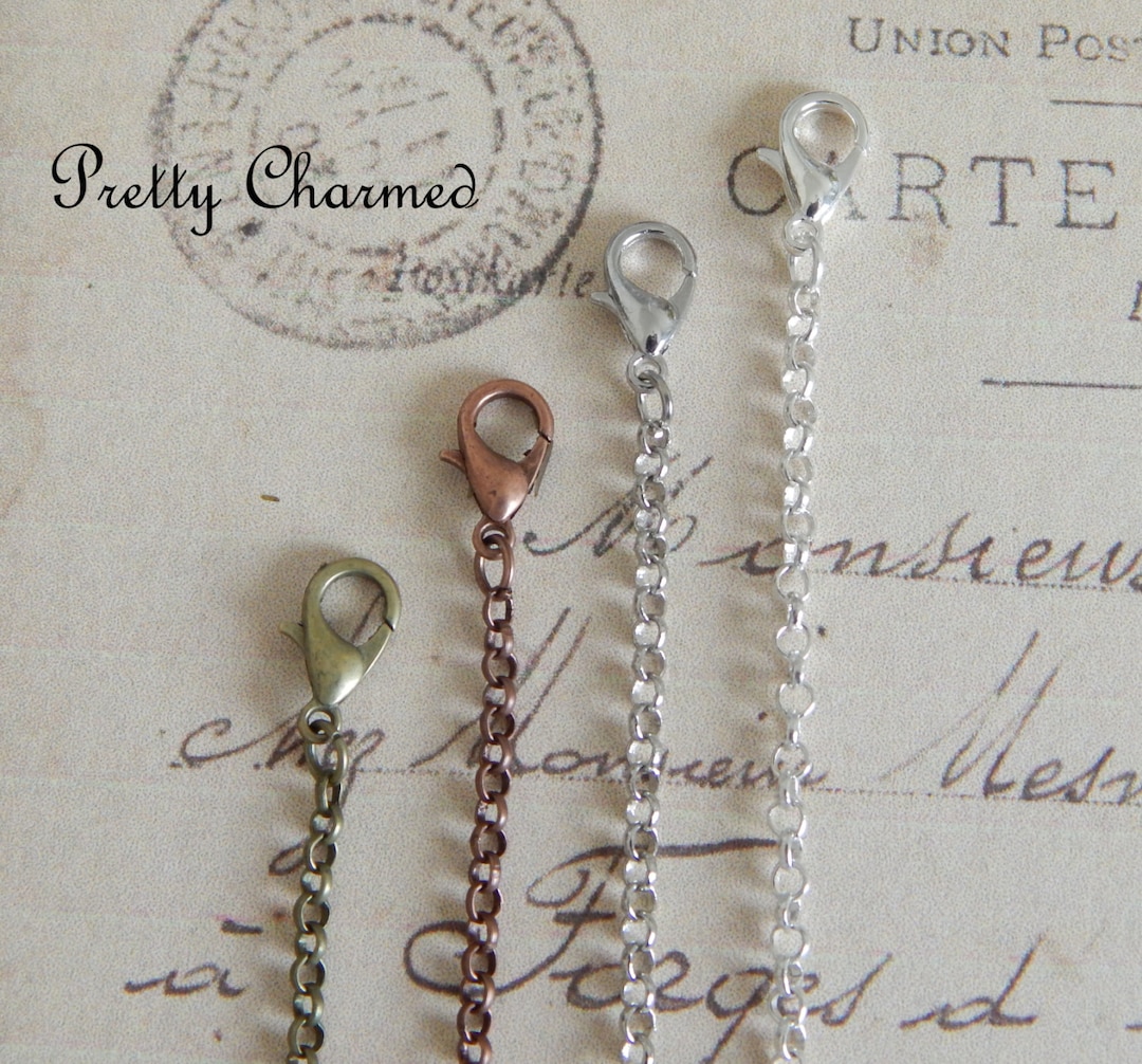 39 Loop Chain Necklaces 24 Inches for Pendant Making Antiaue Silver ...