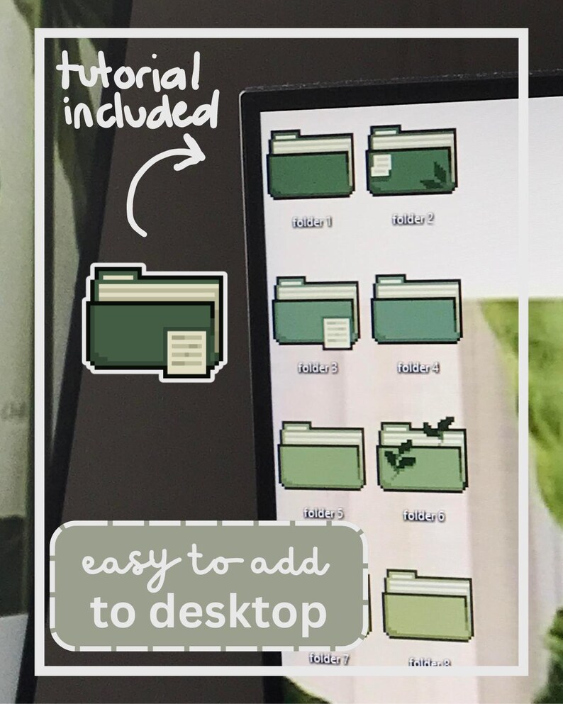 16 Hand-drawn Digital Forest-themed Folder Desktop Icons. .ICO and .PNG ...