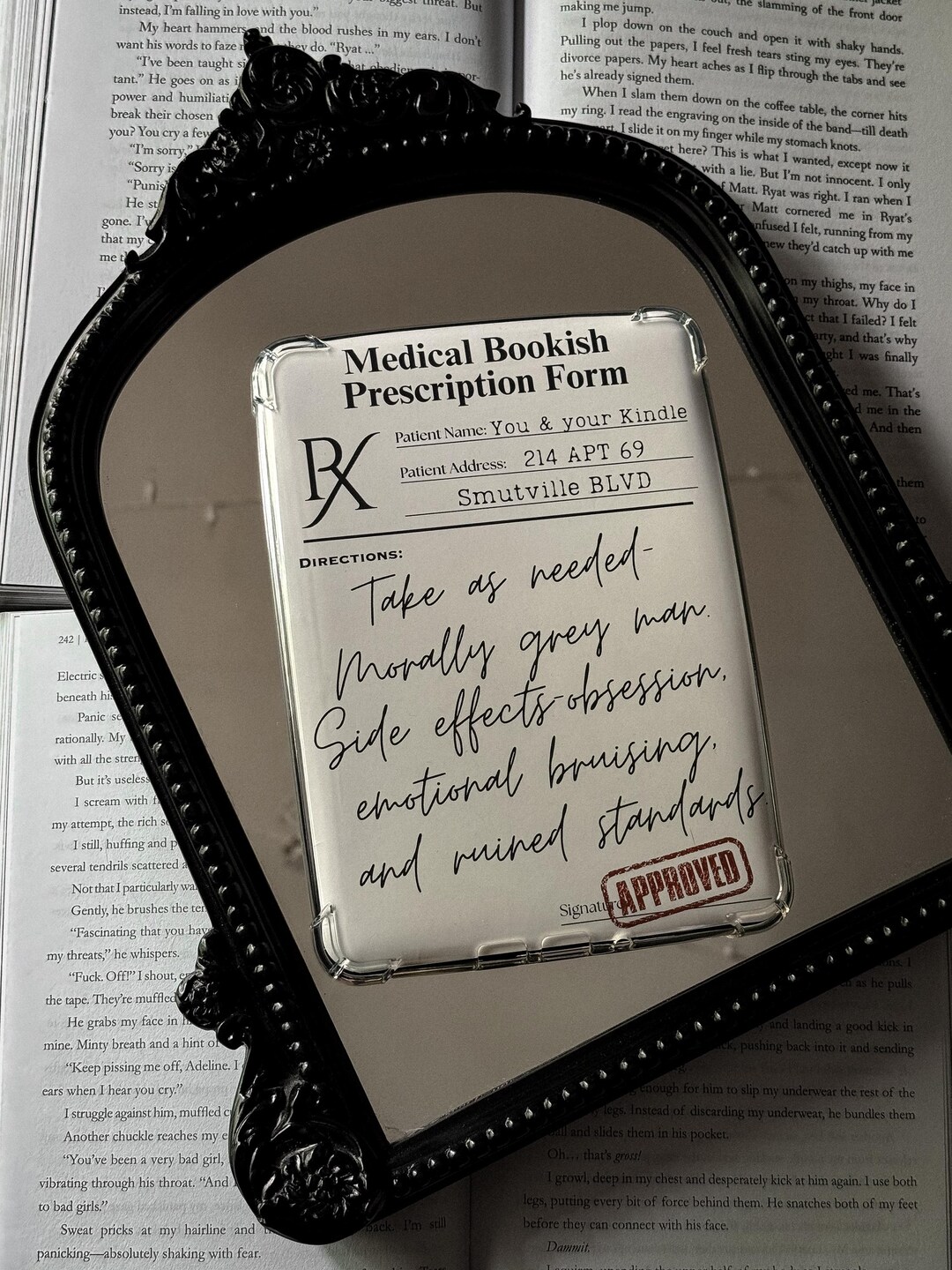 Bookish Medical Prescription Kindle Insert, Dark Romance Kindle Inserts ...