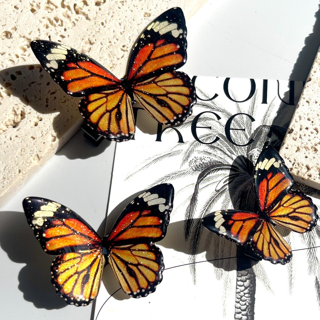 Monarch Butterfly Hair Clips, Buterfly Side Hair Pins, Fairy Hair ...