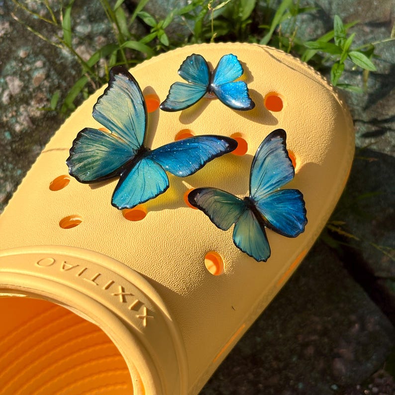 Butterfly Shoe Charm, 3D Realistic Wings Shoe Clips, Handmade Resin ...