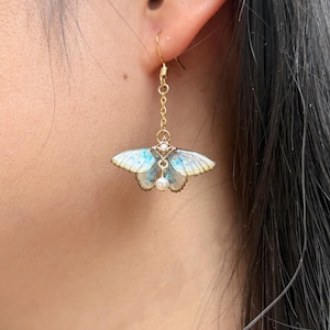 Moth Ring With Pearl, Cute Moth Wings Rings, Insect Fairy Resin Jewelry ...