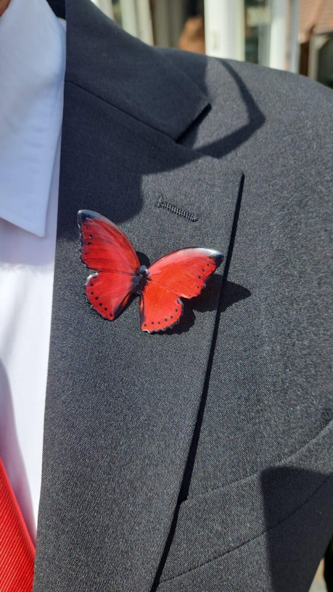 Red Butterfly Lapel Pin, Butterfly Memorial Brooch Collar Pins Hair ...