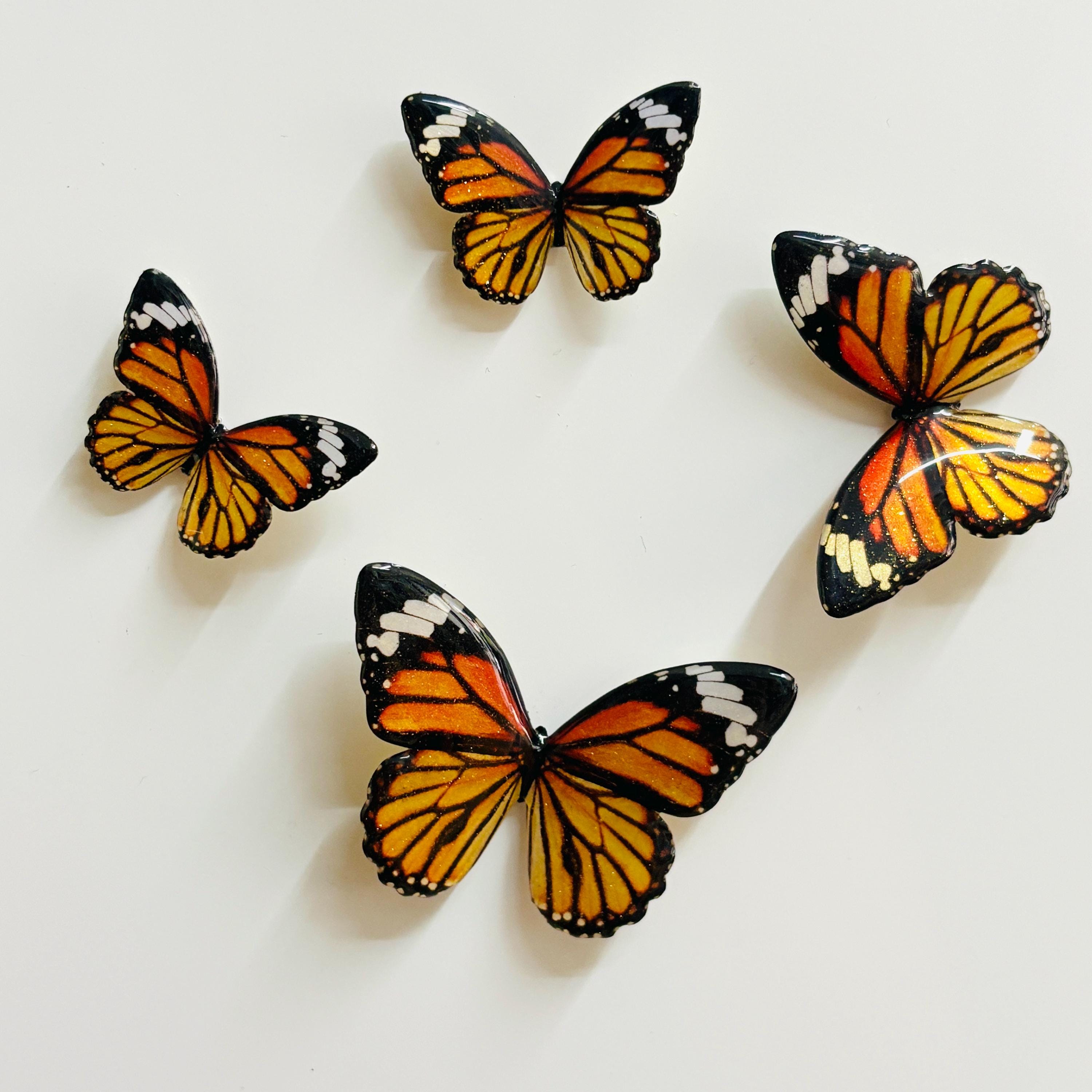 Monarch Butterfly Fridge Magnets, Handmade Resin Kitchen and Home Decor ...