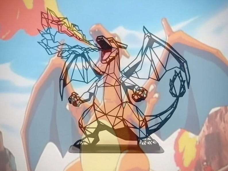 Charizard Flame Pokémon Dragon Decoration | 3D Effect | Nostalgic Gift ...