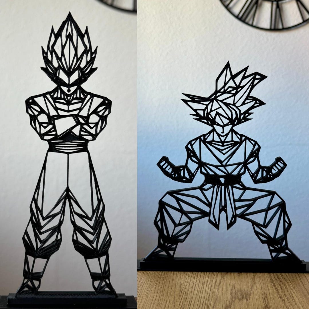 Goku Vegeta Dragonball Z Special Wire Art Unique 3D Printed Table Decor ...