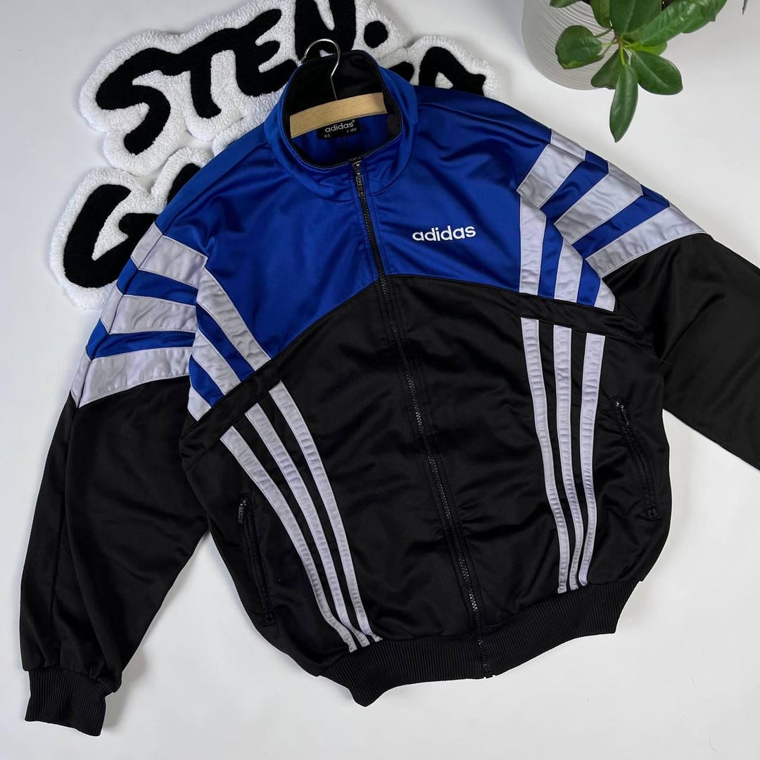 Vintage 90s Adidas Track Jacket Size L Streetwear Football Soccer - Etsy